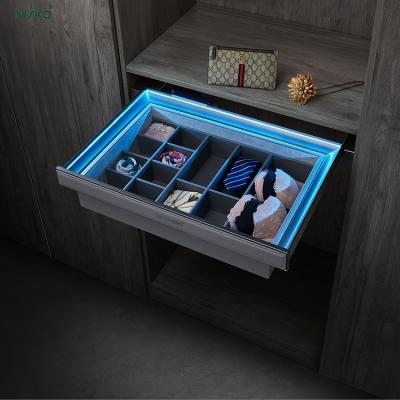 China H503-X Modular Wardrobe Organizer Drawer with LED Lighting 495-795mm Width and 30kg Load Capacity for sale