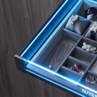 China Pull Out Jewelry Organizer Drawer with LED Light - 600mm to 900mm Cabinet Sizes, Aluminum Construction for sale