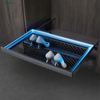 China Double Tier Pull Out Closet Shoe Rack with LED Light - 495-765mm Width, 8-16 Pair Capacity for sale