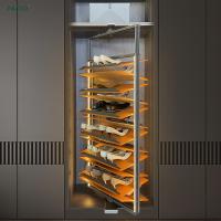 China Wardrobe Rotating Vertical Cabinet Shoes Rack with LED Light - 800mm Width, 4-12 Layer Options for sale
