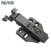 China 2D Soft Close Black Nickel Cabinet Hinge Clip On Hydraulic Aluminum Frame Door Hinges 18-25mm for sale