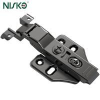 China 2D Soft Close Black Nickel Cabinet Hinge Clip On Hydraulic Aluminum Frame Door Hinges 18-25mm for sale