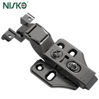 China 2D Soft Close Black Nickel Cabinet Hinge Clip On Hydraulic Aluminum Frame Door Hinges 18-25mm for sale