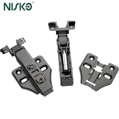 China 2D Adjustable Hydraulic Soft Close Door Hinge Aluminum Frame Clip On Hinge 40kg Capacity for sale