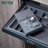 China Wardrobe Jewelry Drawer Organizer with 12-16 Compartments, 495-795mm Width Options & PU Leather Interior for sale