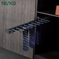China Soft Close Pull Out Tie Rack Side Mounted Closet Scarf Organizer 168mm Depth for sale