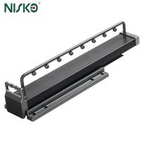 China Soft Close Top Mounting Clothes Hanging Rack with 8 Ball Hooks - 108×472×110mm Dimensions for 700mm Cabinets for sale
