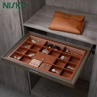 China Hidden Pull-Out Jewelry Tray with 495-795mm Width Options and 76mm Height for Wardrobe Ring and Necklace Storage for sale