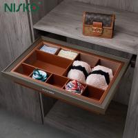 China Hidden Pull-Out Underwear Storage Basket with Leather Lining - 495x472x121mm to 795x472x121mm Sizes for sale