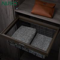 China Pull Out Wardrobe Storage Drawer Wire Basket - 600mm to 900mm Cabinet Width, Aluminum Frame with Ventilated Design for sale