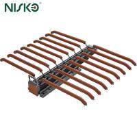 China Aluminum Leather Double Rows Pants Rack with Soft Closing 700mm Cabinet Size - H302 Model 635x472x110mm for sale