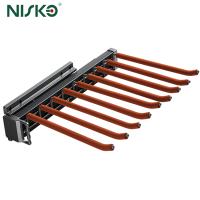 China Soft Closing Side Mounted Pant Clothes Hanger with Leather Bar - 450mm Cabinet Size, 367×472×96mm Dimensions for sale