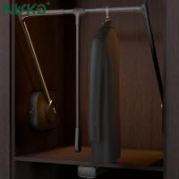China Pull Down Clothes Organizer Rack with Adjustable Width 474-1164mm and 850mm Height for Wardrobe Space Optimization for sale