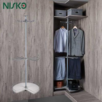 China Rotating Closet Rod with 360° Carousel System - 740mm Diameter, Multi-Tier Hanger Design & Storage Baskets for sale