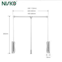 China Pull Down Clothes Hanger Lift Rail Soft Closing Clothes Hanging Rack 850mm for Wardrobe Closet for sale