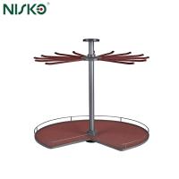 China 3 Layer Rotating Clothes Racks 360 Degree Pants Rack Wardrobe Corner Storage Solution for sale