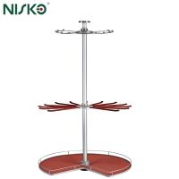 China 3 Layer Rotating Clothes Racks 360 Degree Pants Rack Wardrobe Corner Storage Solution for sale