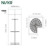 China Rotating Closet Rod with 360° Carousel System - 740mm Diameter, Multi-Tier Hanger Design & Storage Baskets for sale