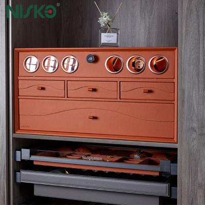 China Pull Out Smart Watch Winder 3 Layers Rotating Safe Box 760x350x350mm Wardrobe Closet Jewelry Storage for sale