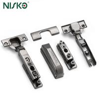 China Black Clip-On Soft Close Hinge 105° Two-Way Adjustable Wooden Cabinet Door Hinge for sale