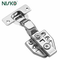 China 3D Clip-On Soft Closing Hinge Stainless Steel Two-Way Wooden Cabinet Door Hinge 110 Degree for sale