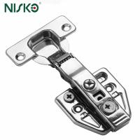 China 3D Clip-On Soft Closing Hinge Stainless Steel Two-Way Wooden Cabinet Door Hinge 110 Degree for sale