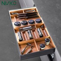 China Multipurpose Pull-Out Cutlery and Utensil Tray Organizer with Adjustable Dividers for 600-900mm Cabinets for sale