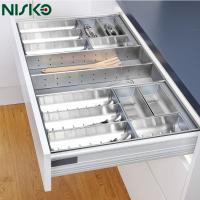 China SUS304 Stainless Steel Kitchen Cutlery Tray Organizer 65mm Height with Multiple Size Options 422-520mm Depth for sale