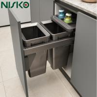 China Kitchen Pull Out Trash Bin with Dual 15-20L Compartments and Soft-Close Door for 400-500mm Cabinets for sale