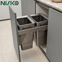 China Kitchen Pull Out Trash Bin with Dual 15-20L Compartments and Soft-Close Door for 400-500mm Cabinets for sale