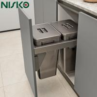 China Kitchen Pull Out Trash Bin with Dual 15-20L Compartments and Soft-Close Door for 400-500mm Cabinets for sale