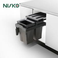 China Twin Side Mounted Kitchen Cabinet Dustbin with Soft Close - 30L+30L Capacity for 450-500mm Cabinets for sale