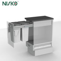 China Sliding Pull Out Kitchen Waste Bin with Soft Close Mechanism - 30L to 40L Capacity for Cabinet Installation for sale