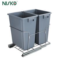 China Kitchen Cabinet Pull-Out Trash Can with Dual 30L-40L Bins for 60-80cm Base Cabinets for sale