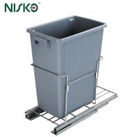 China Kitchen Cabinet Pull-Out Trash Can with Dual 30L-40L Bins for 60-80cm Base Cabinets for sale