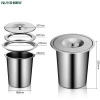 China Built-in Kitchen Counter Waste Bin 1.5L-3.5L Capacity SUS304 Stainless Steel Hidden Trash Can for sale