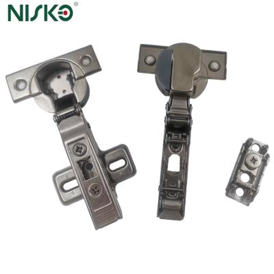 China NISKO Clip On Soft Closing Cabinet Door Hinges 3D Adjustable 50kg Heavy Duty Zinc Alloy Furniture Fittings for sale