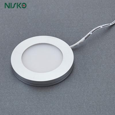 China 12V DC Circular Recessed Ceiling Panel Light Ultra-Thin Dimmable LED Cabinet Led Light for sale