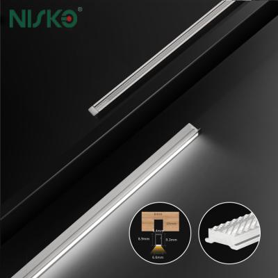 China Recessed LED Light Bar 6.6mm Ultra Slim Aluminum Profile 12V for Kitchen Cabinets Closet for sale