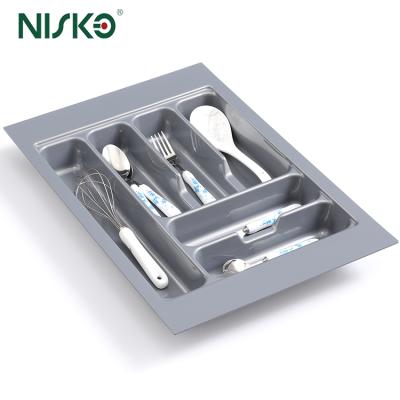 China Modular Cutlery Tray Flatware Organizer with Adjustable Compartments BPA-Free Plastic 40cm for sale