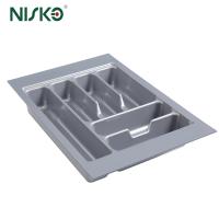 China Modular Cutlery Tray Flatware Organizer with Adjustable Compartments BPA-Free Plastic 40cm for sale