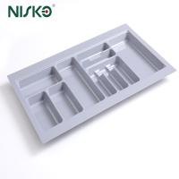 China NISKO Kitchen Cutlery Tray Storage Flatware Utensil Insert Drawer 12 Adjustable Sections 40-60cm for sale