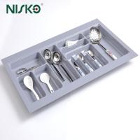 China NISKO Kitchen Cutlery Tray Storage Flatware Utensil Insert Drawer 12 Adjustable Sections 40-60cm for sale