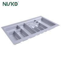 China NISKO Kitchen Cutlery Tray Storage Flatware Utensil Insert Drawer 12 Adjustable Sections 40-60cm for sale