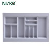 China NISKO Kitchen Cutlery Tray Storage Flatware Utensil Insert Drawer 12 Adjustable Sections 40-60cm for sale