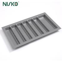 China NISKO Kitchen Cutlery Tray Organizer 12 Section Drawer Insert for Knives Forks Spoons BPA Free Plastic for sale