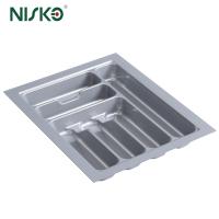 China NISKO Kitchen Cutlery Tray Organizer 8 Adjustable Sections for Soft Close Drawers 40-60 cm BPA-Free Plastic for sale