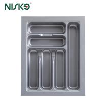 China NISKO Kitchen Cutlery Tray Organizer 8 Adjustable Sections for Soft Close Drawers 40-60 cm BPA-Free Plastic for sale