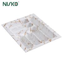 China NISKO Kitchen Cutlery Tray Organizer 8 Adjustable Sections for Soft Close Drawers 40-60 cm BPA-Free Plastic for sale