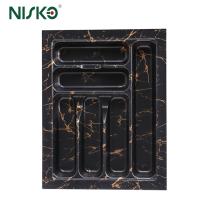 China NISKO Kitchen Cutlery Tray Organizer 8 Adjustable Sections for Soft Close Drawers 40-60 cm BPA-Free Plastic for sale
